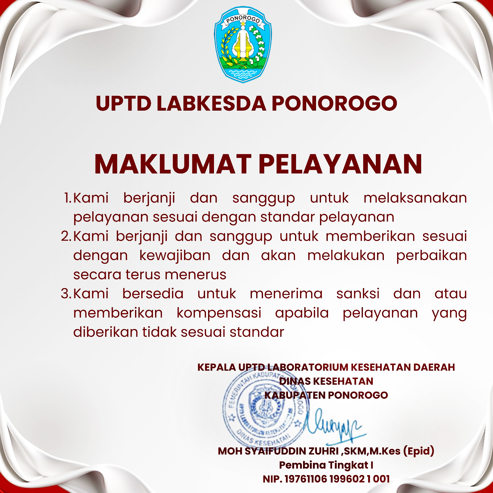 Maklumat Labkesda Kabupaten Ponorogo